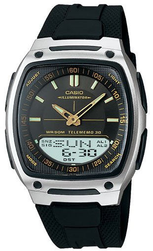 Casio Databank Duo World Time Analog Digital Watch AW81-1A2V