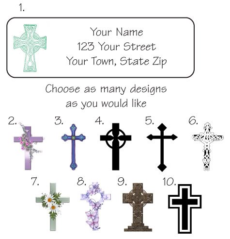 Personalized CROSS / CROSSES ADDRESS LABELS - New Item