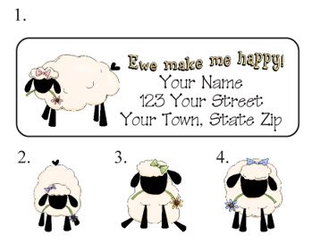 Personalized PRIM EWE / SHEEP ADDRESS LABELS So Cute!