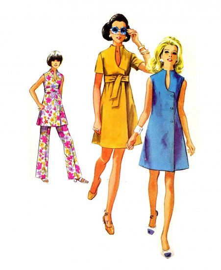 Sassy Mod 69 Jiffy Little Front Wrap Dress Simplicity 8278 Vintage ...