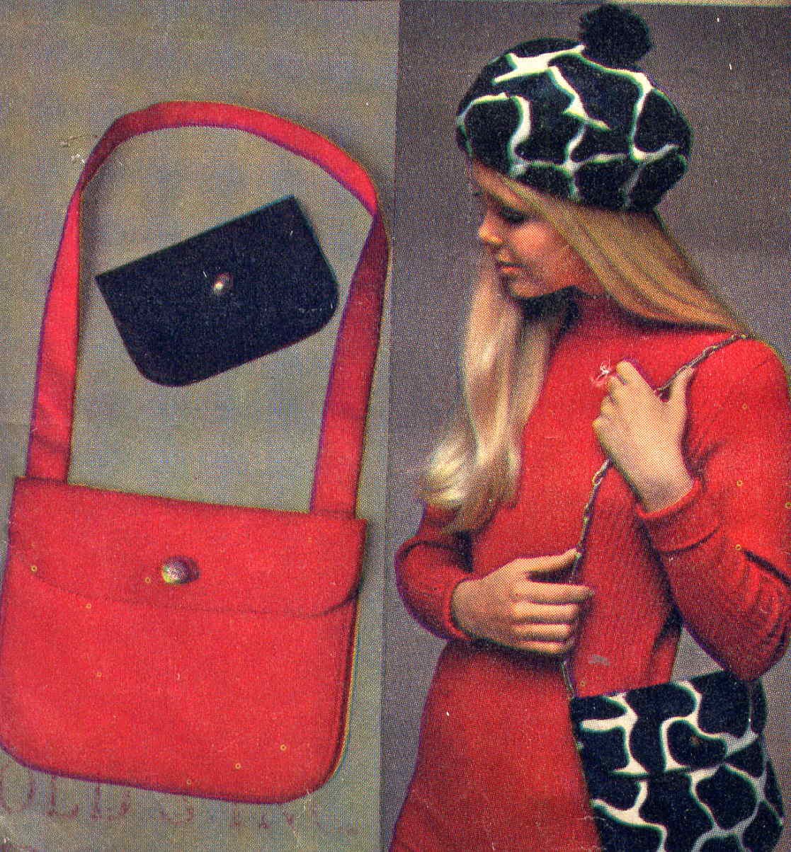 Sassy Mod 60s Floppy Hat, Beret, Bag and Scarf Vintage Pattern ...