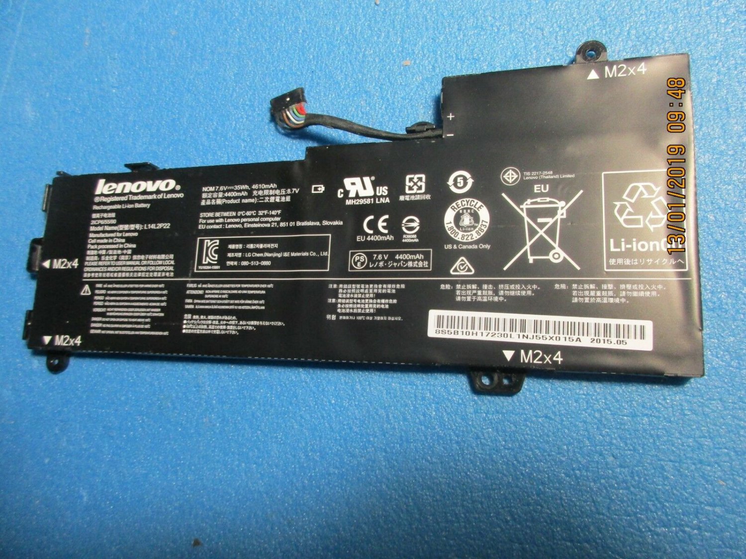 7.6V 35Wh New L14L2P22 L14S2P22 L14M2P24 L14M2P23 battery For Lenovo ...