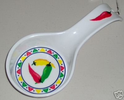 Chili Peppers Spoon Rest Melamine NEW Mexican