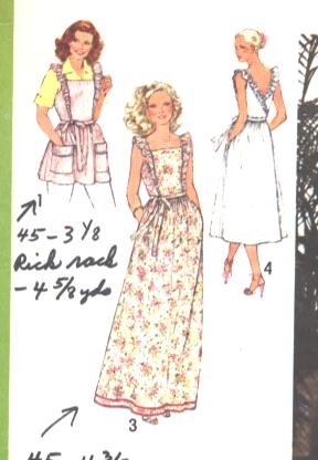 Simplicity 8975 Vintage 1979 Back Wrap Dress and Apron Sewing Pattern