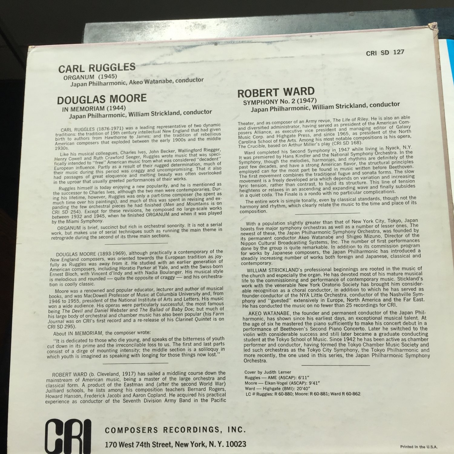 Robert Ward / Douglas Moore / Carl Ruggles – Symphony No. 2 / In ...