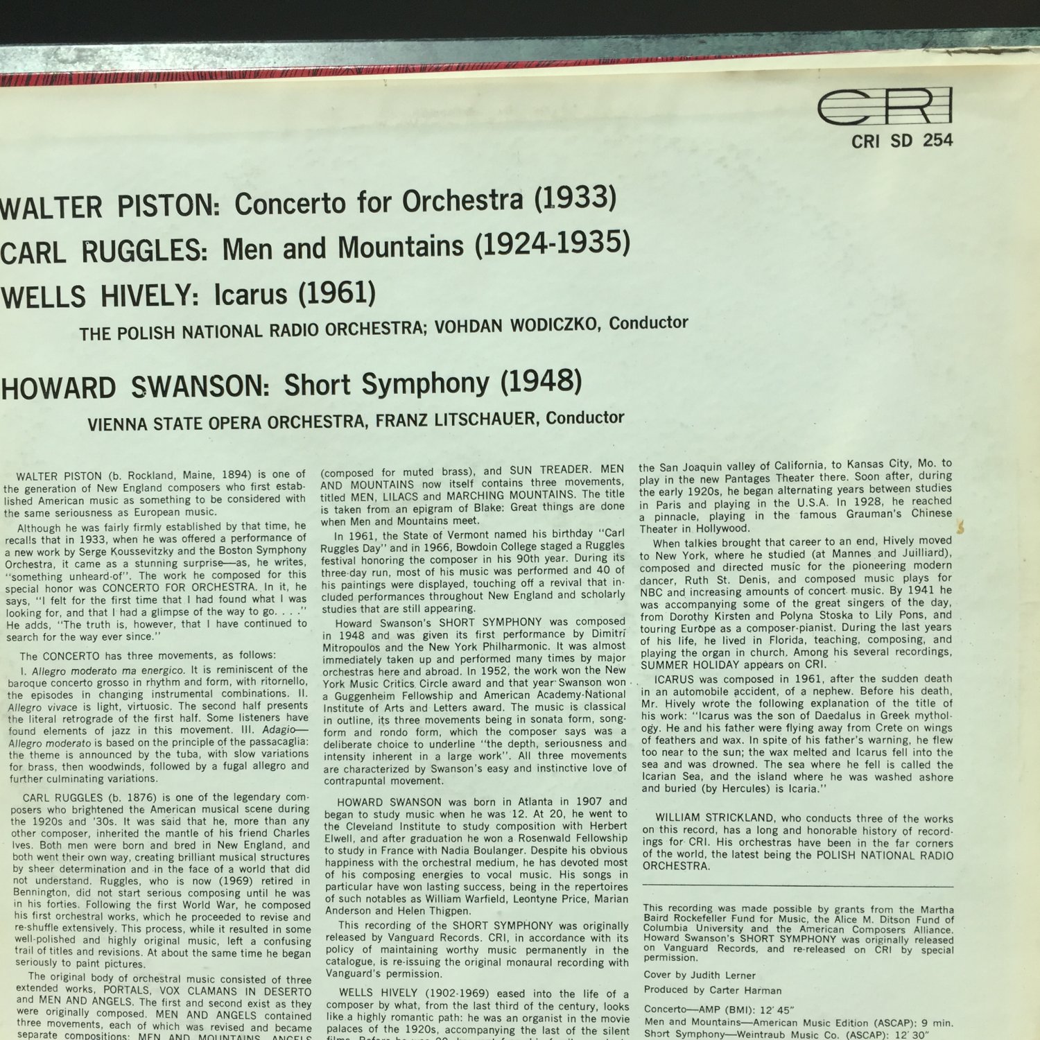 Walter Piston Carl Ruggles Howard Swanson Wells Hively Men Mountains ...
