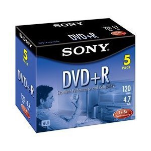 Sony DVD+R 4.7 GB (5/Pack) 60% OFF