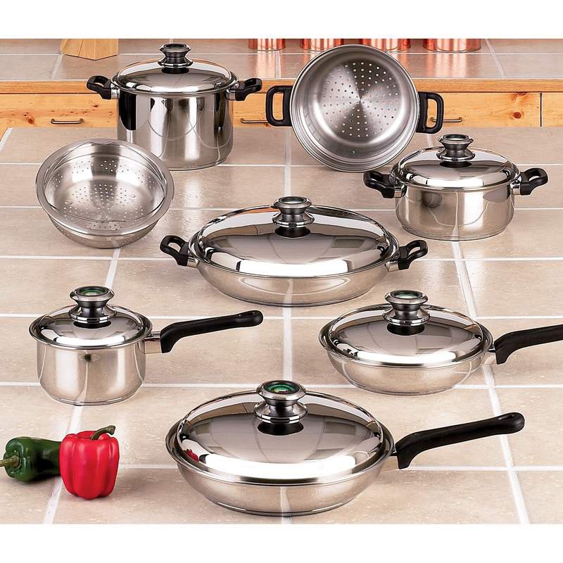 Chef's Secret 14pc 12-Element T304 Stainless Steel Cookware Set