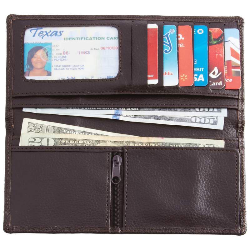 Embassy Brown Solid Lambskin Leather Wallet with Exterior Pocket