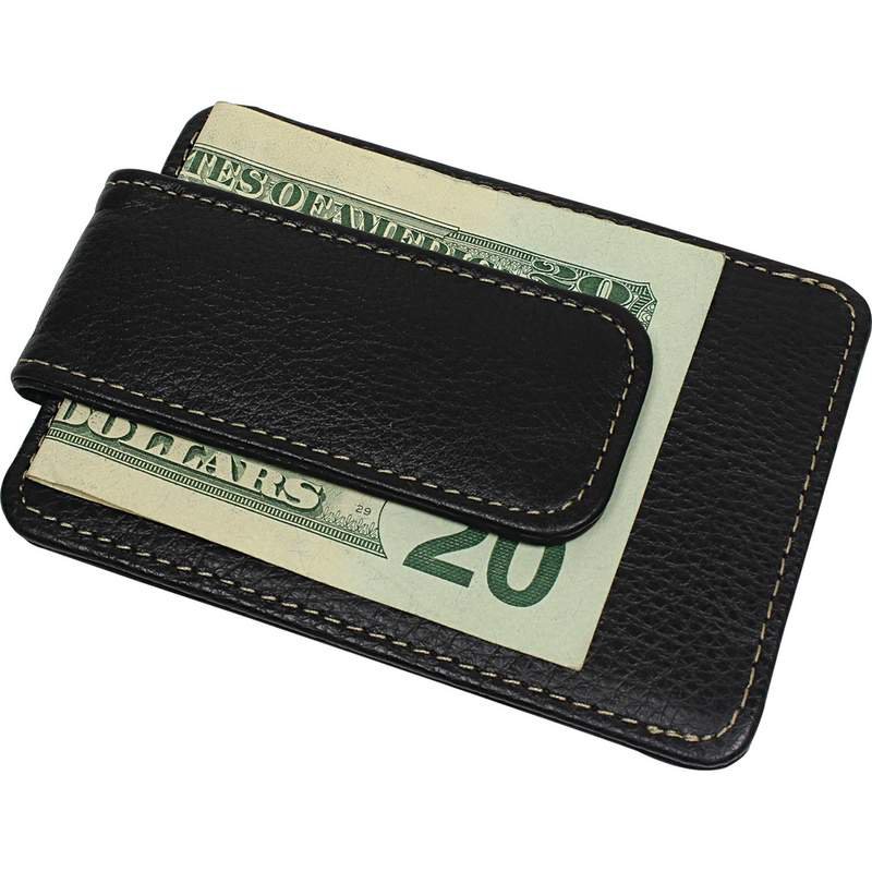 Magnetic Money Clip Wallet with Business and Credit Card Pockets