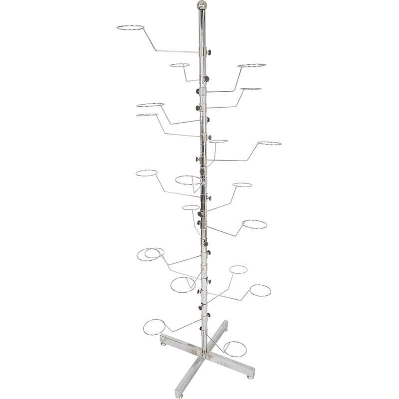 Casual Outfitters Floor Display Chrome Hat Rack Holds 20 Round Hats ...
