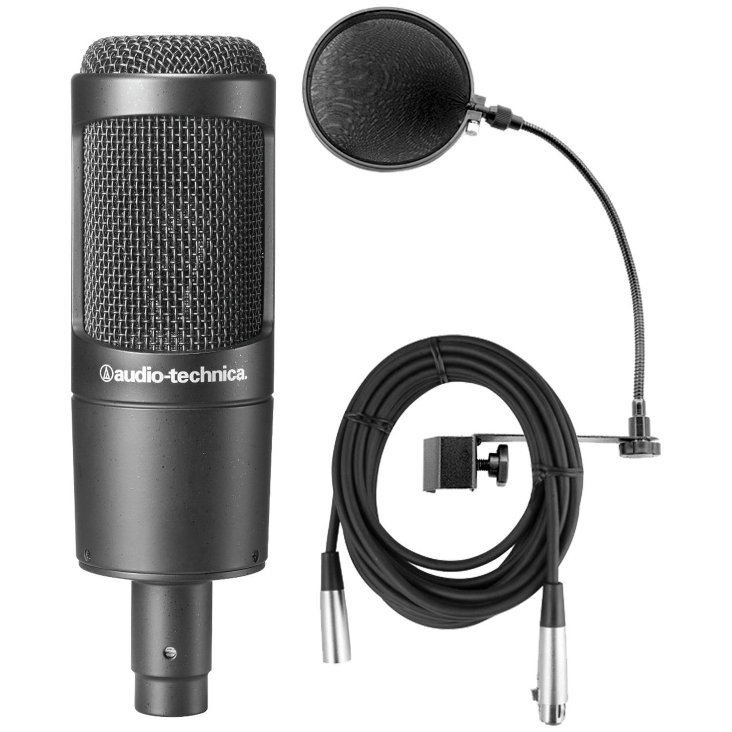 Audio Technica AT2035 w/Shock Mount, Pop Filter, Mic Cable, and Mic Stand