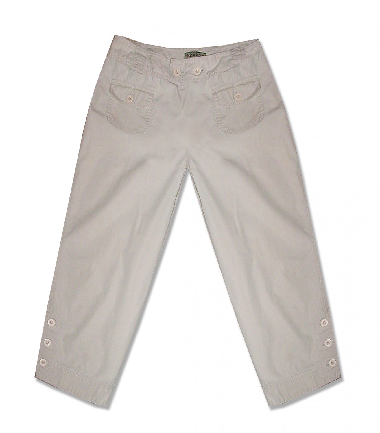 Khakis International Design Petite Button Cargo Capris-Size 10P