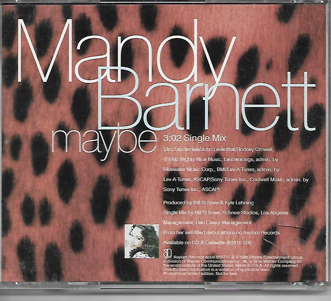 MANDY BARNETT Maybe SINGLE MIX PROMO CD
