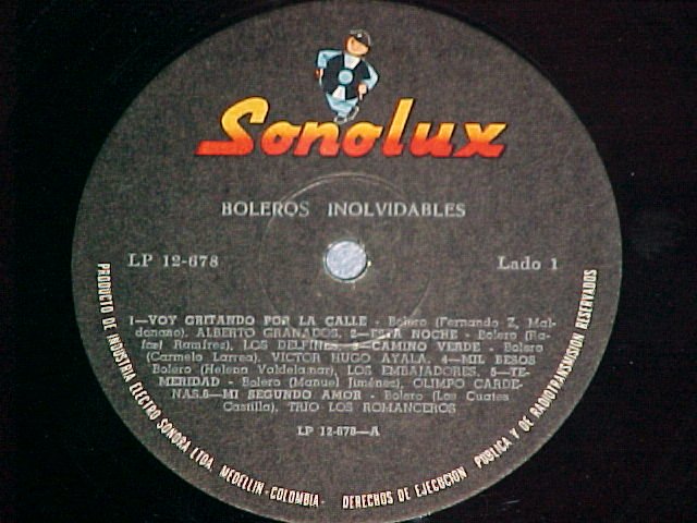 Colombia LP on Sonolux--BOLEROS INOLVIDABLES~Cheesecake