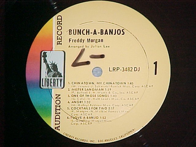 FREDDY MORGAN--BUNCH-A-BANJOS--NM/VG+ 1966 Promo LP
