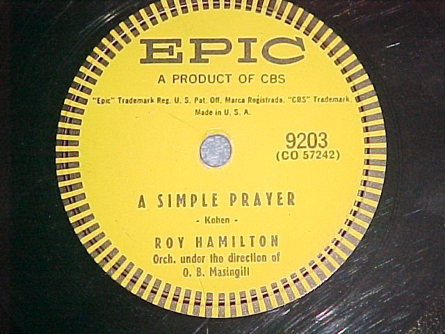 78-ROY HAMILTON--A SIMPLE PRAYER--1957--Epic 9203--VG++