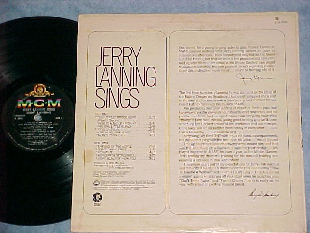 JERRY LANNING SINGS-Self Titled VG 1967 LP--MGM SE-4500