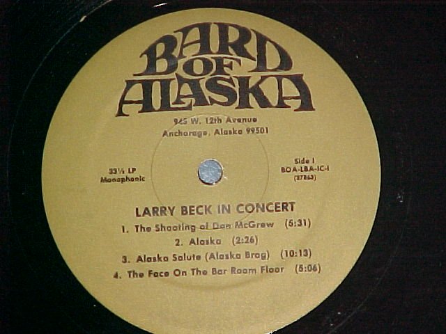 LARRY BECK-EXPERIENCE ALASKA--VG++ Private Mono 1980 LP