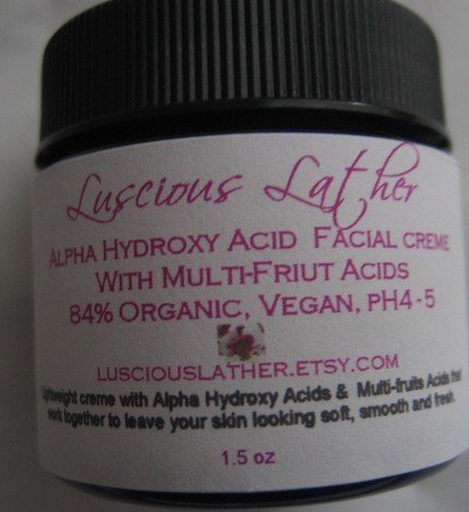 Alpha Hydroxy Acid Facial Creme - 84 Percent Organic, Vegan