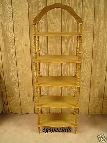5 TIER WOODEN SHELF/DISPLAY STAND IN OAK FINISH ~ NEW