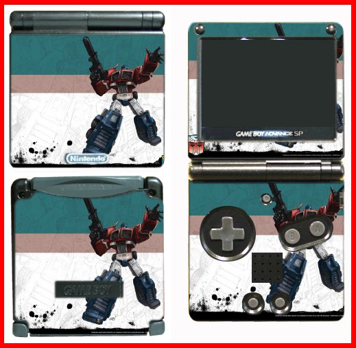Transformers Optimus Prime Game SKIN 1 Nintendo GBA SP