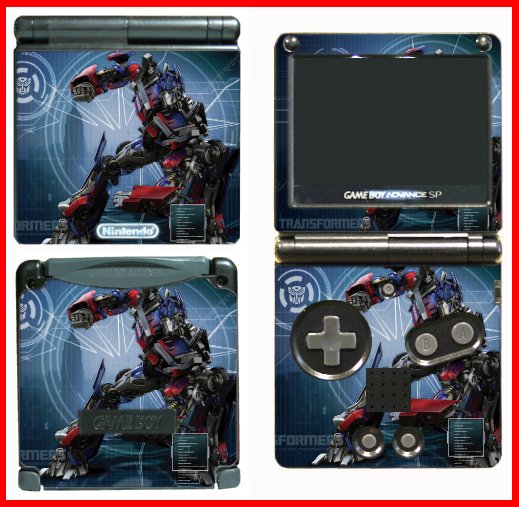 Transformers Optimus Prime Game SKIN 4 Nintendo GBA SP