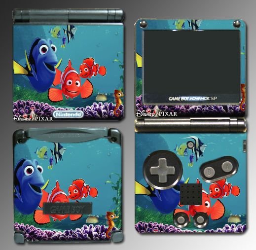 Finding Nemo Marlin Dory game SKIN for Nintendo GBA SP