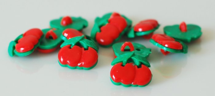 10 Cherry Shaped Sewing Buttons