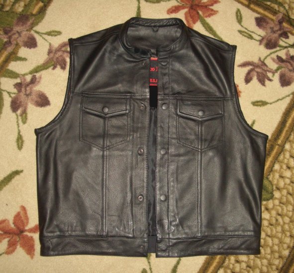 LEATHER LINED GUN POCKETS CLUB VEST SONS OF ANARCHY OUTLAW LEATHER ...