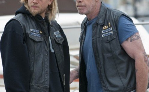 THE SONS OF ANARCHY SAMCRO OUTLAW LEATHER BIKER PATCH VEST CUT BLACK ...