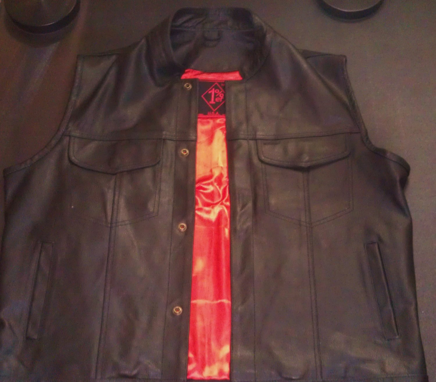 SONS OF ANARCHY SAMCRO OUTLAW SOA Mens Leather Club Biker Vest Side ...