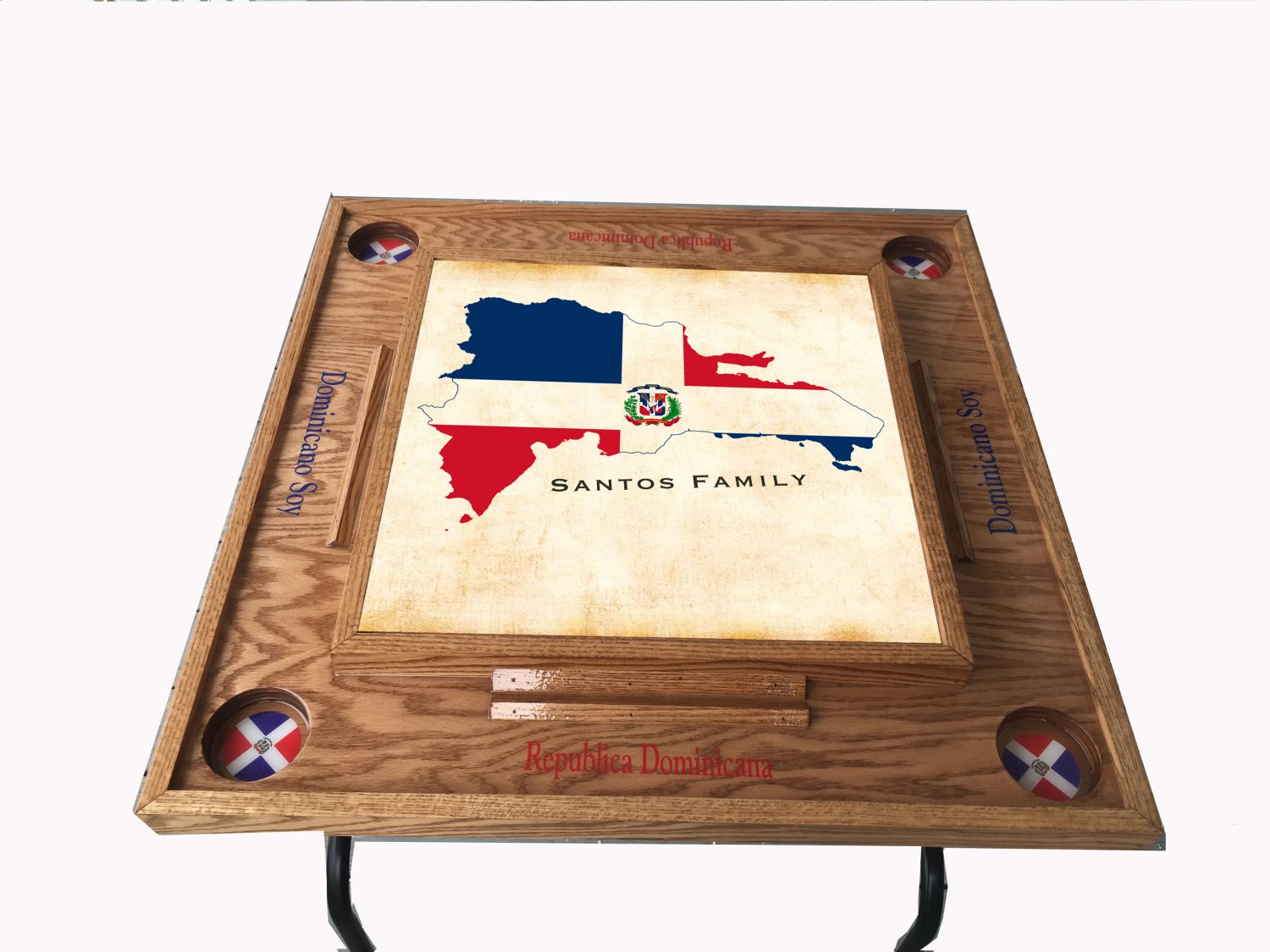 Dominican Republic Domino table with the Map
