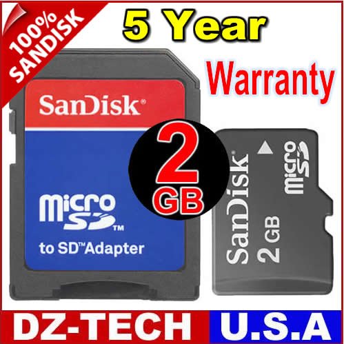 Sandisk 2GB MicroSD Micro SD Flash Memory Card 2 GB G 2G \ SDSDQ-2048