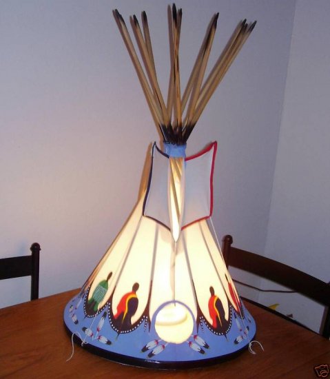 Lamp (Handmade Native American Tee-Pee)