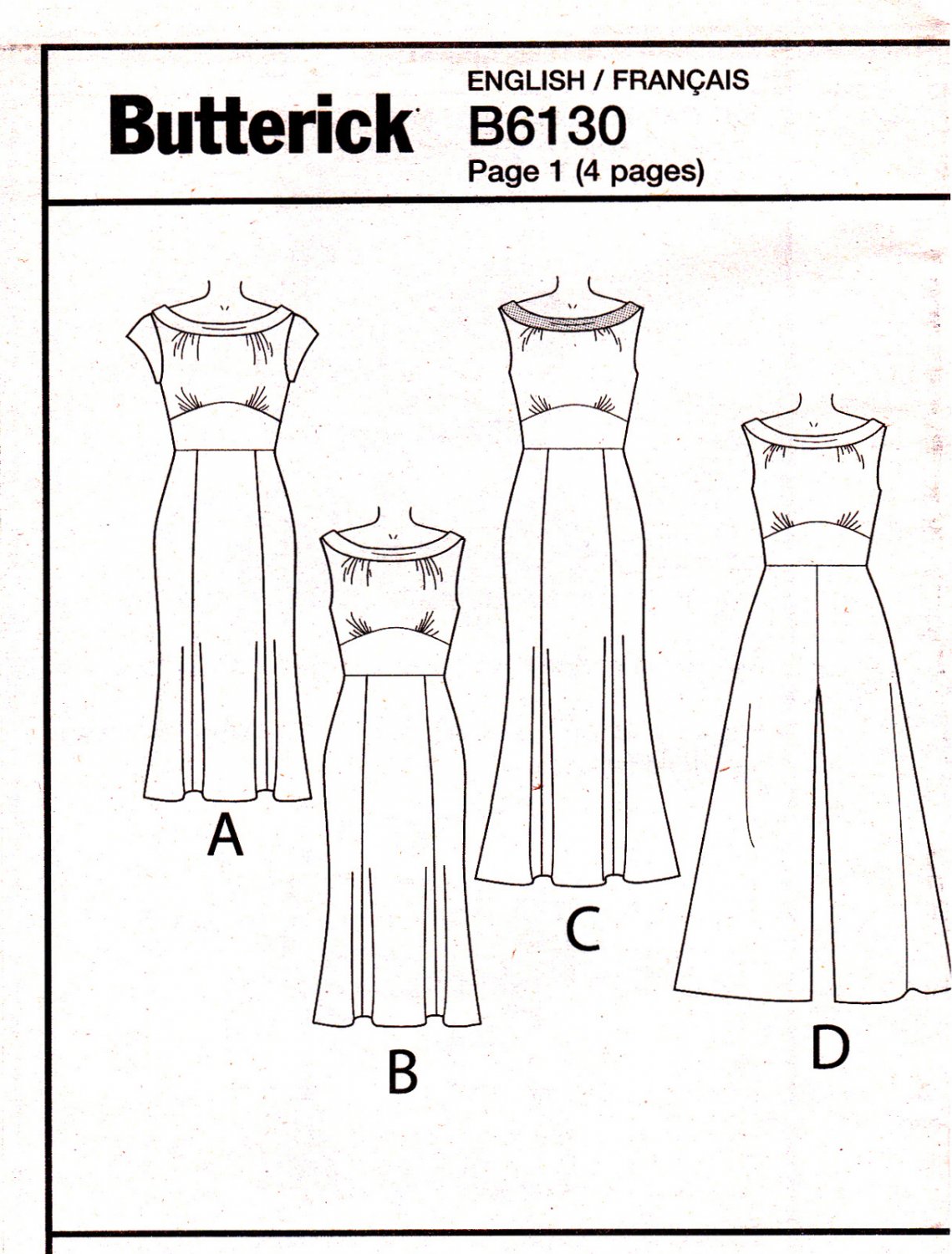 Butterick B6130 6130 Womens Misses Dresses Jumpsuit Sewing Pattern ...