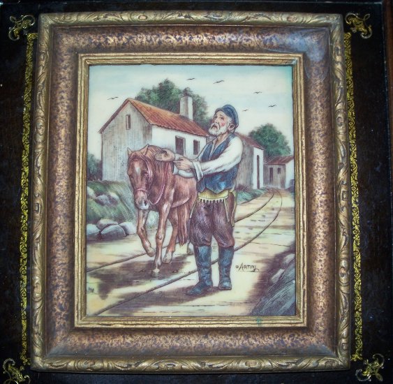 Hand Painted Four Dimensional Artini Engraving Twin Etched