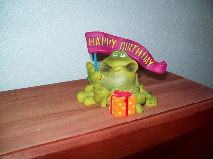 Russ Toadily Yours Happy Birthday Frog with Banner & Present 21166 FREE ...