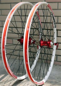 ALEX DP20 Novatec HUB Disc wheelset WHEEL SET RED WHITE 26 inch MTB ...