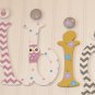 Custom Painted Nursery Letters Chevron and Owls