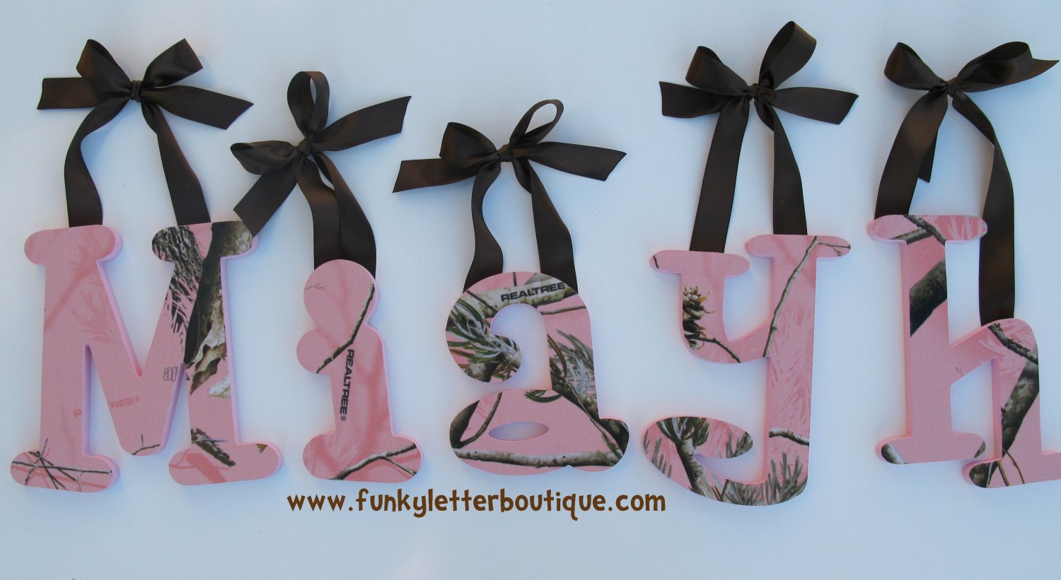 Realtree Pink Camo Wooden Wall Letters
