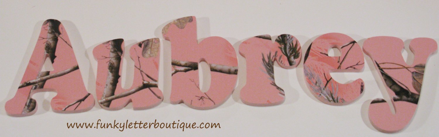 Realtree Pink Camo Wooden Wall Letters