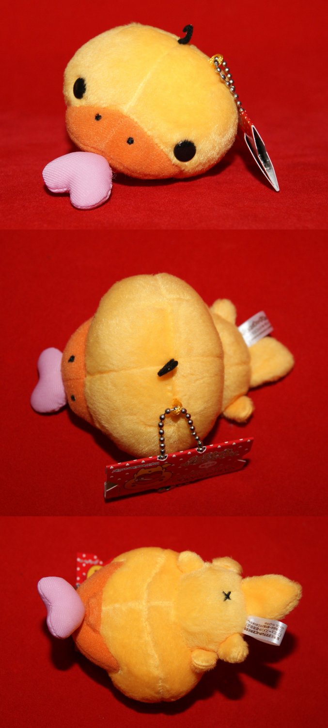 San-X Kamonohashikamo Kamo Duck Platypus bite Pink Valentine Heart Keychain