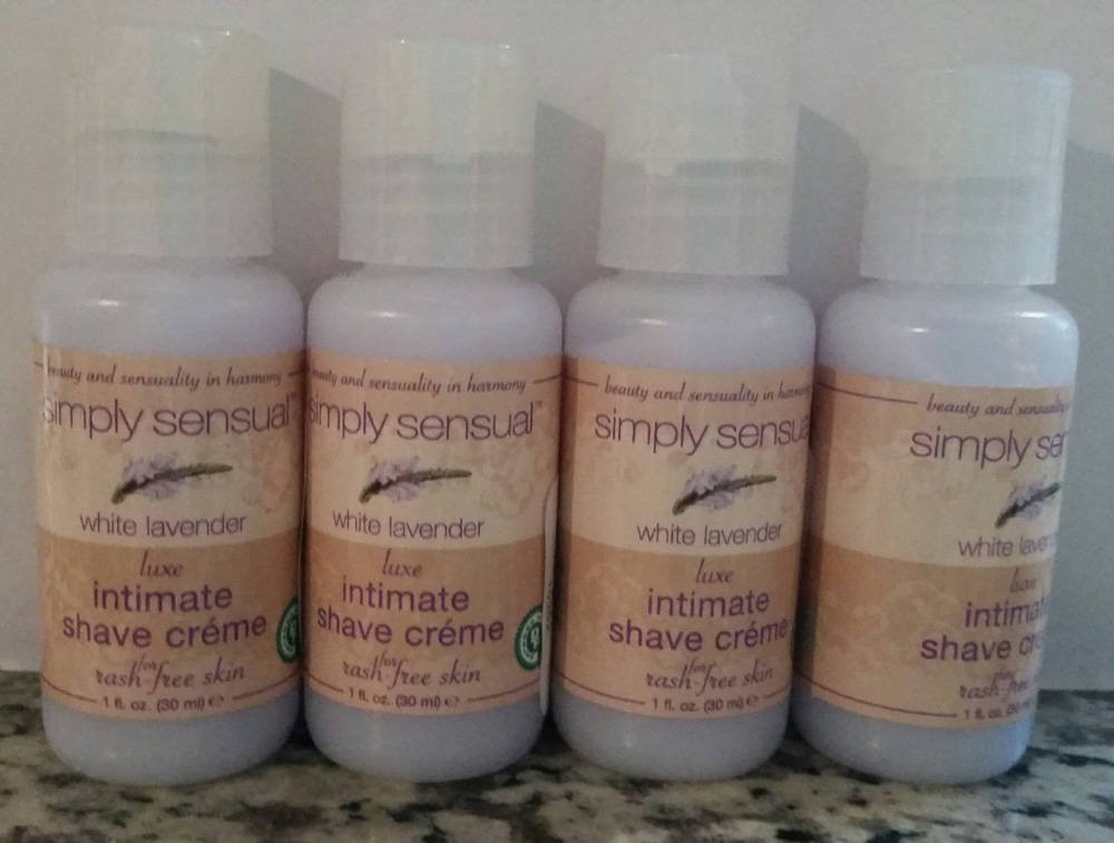 4 Simply Sensual Intimate Shave Cream, White Lavender, 1 oz