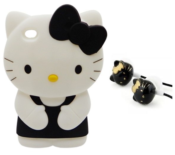 Hello kitty 3D Black Ipod Touch 4 4th Generation Soft Silicone Case ...