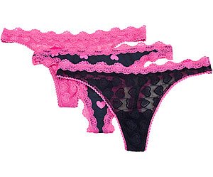 New Fruit of Loom Helenka Lace Thong Panties