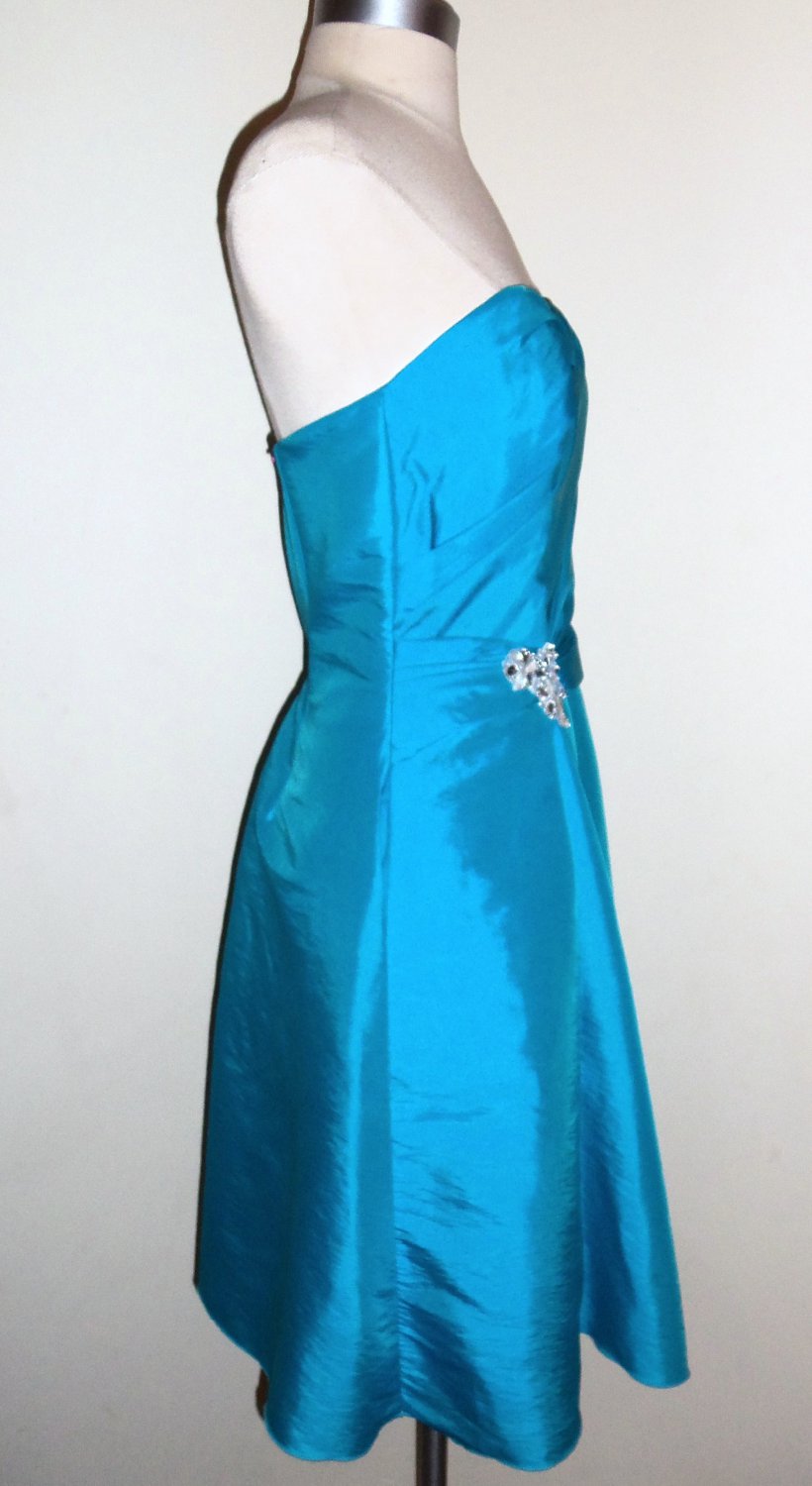 Strapless Teal Cocktail Dress Size S