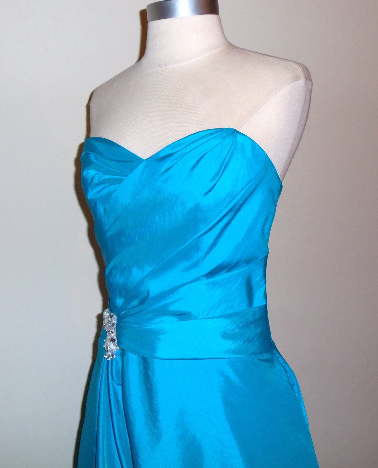 Strapless Teal Cocktail Dress Size S