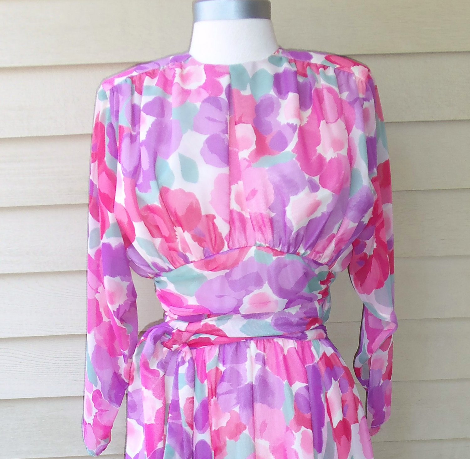 Vintage David Josef Floral Print Dress Size 8