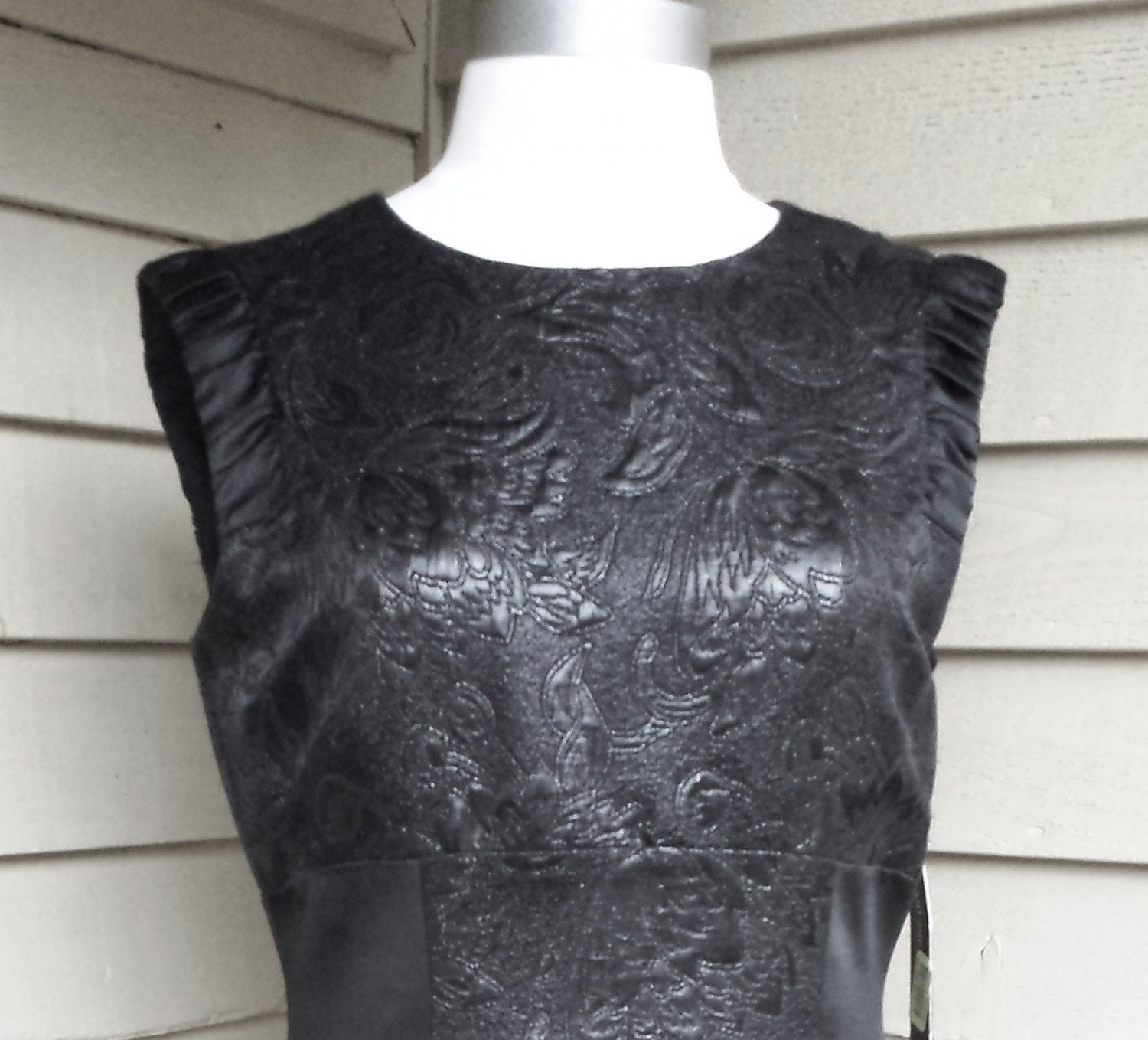 Antonio Melani Floral Print Faux Leather Dress Size 6 Antonio Melani Floral Print Faux Leather Dress Size 6